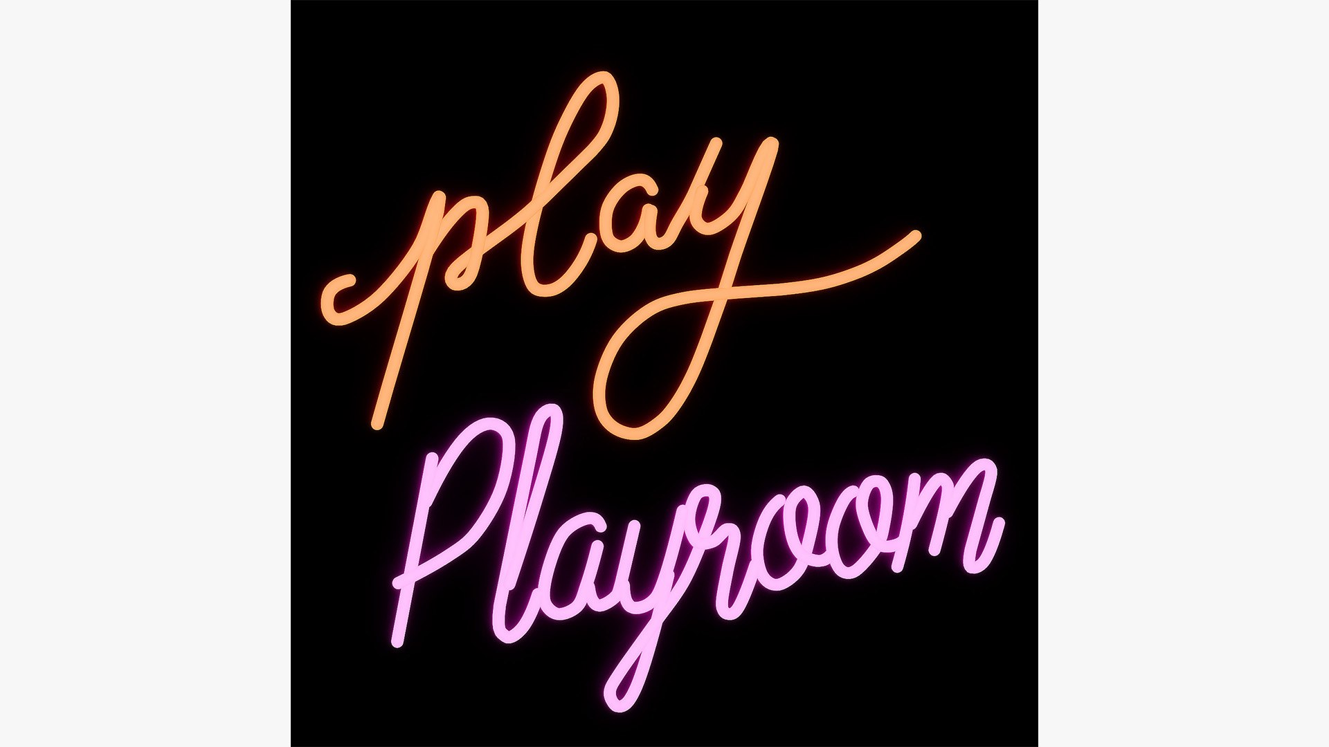 Neon Play And Playroom Signs 3D Model - TurboSquid 2294379