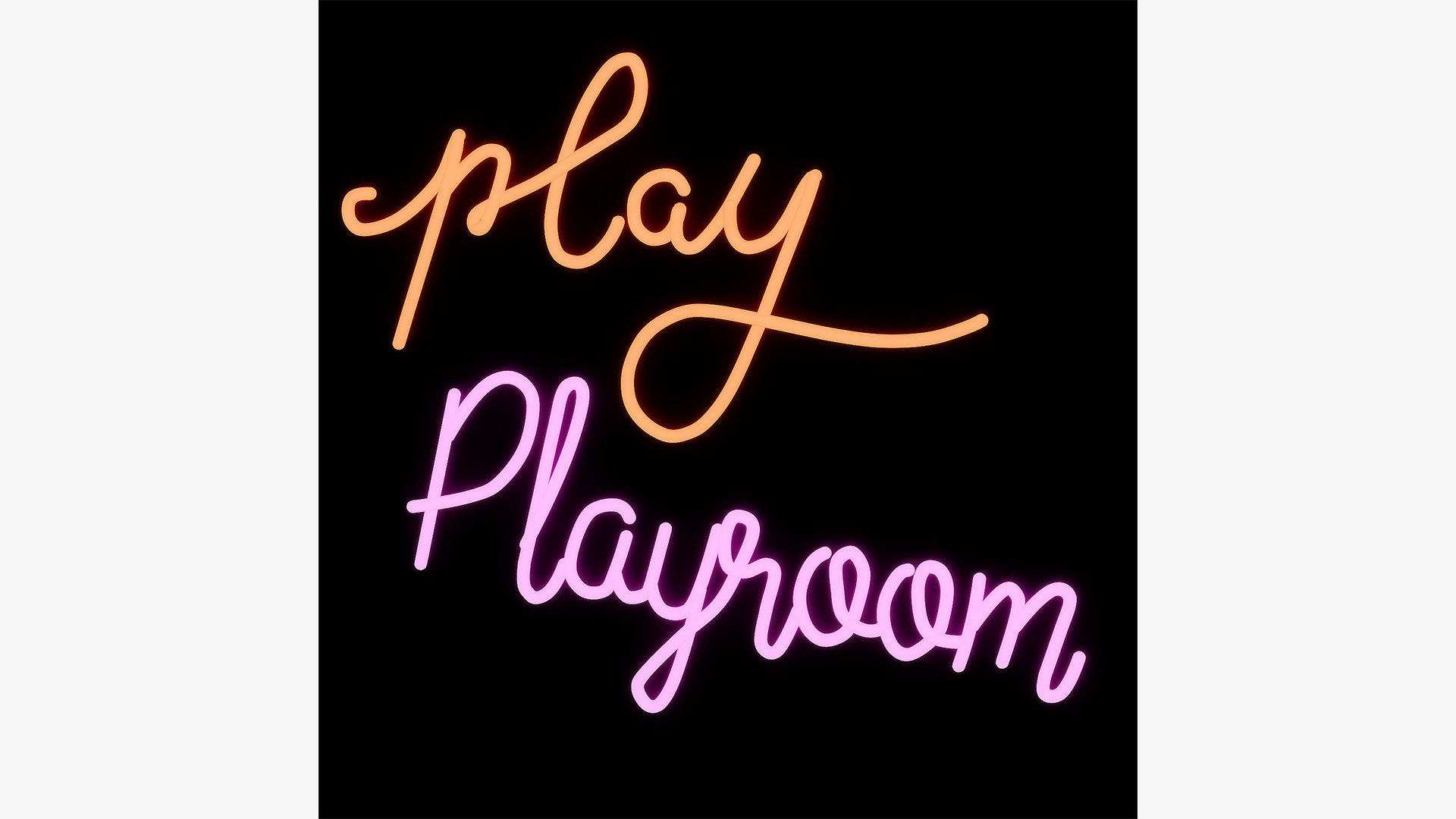 Neon Play And Playroom Signs 3D Model - TurboSquid 2294379