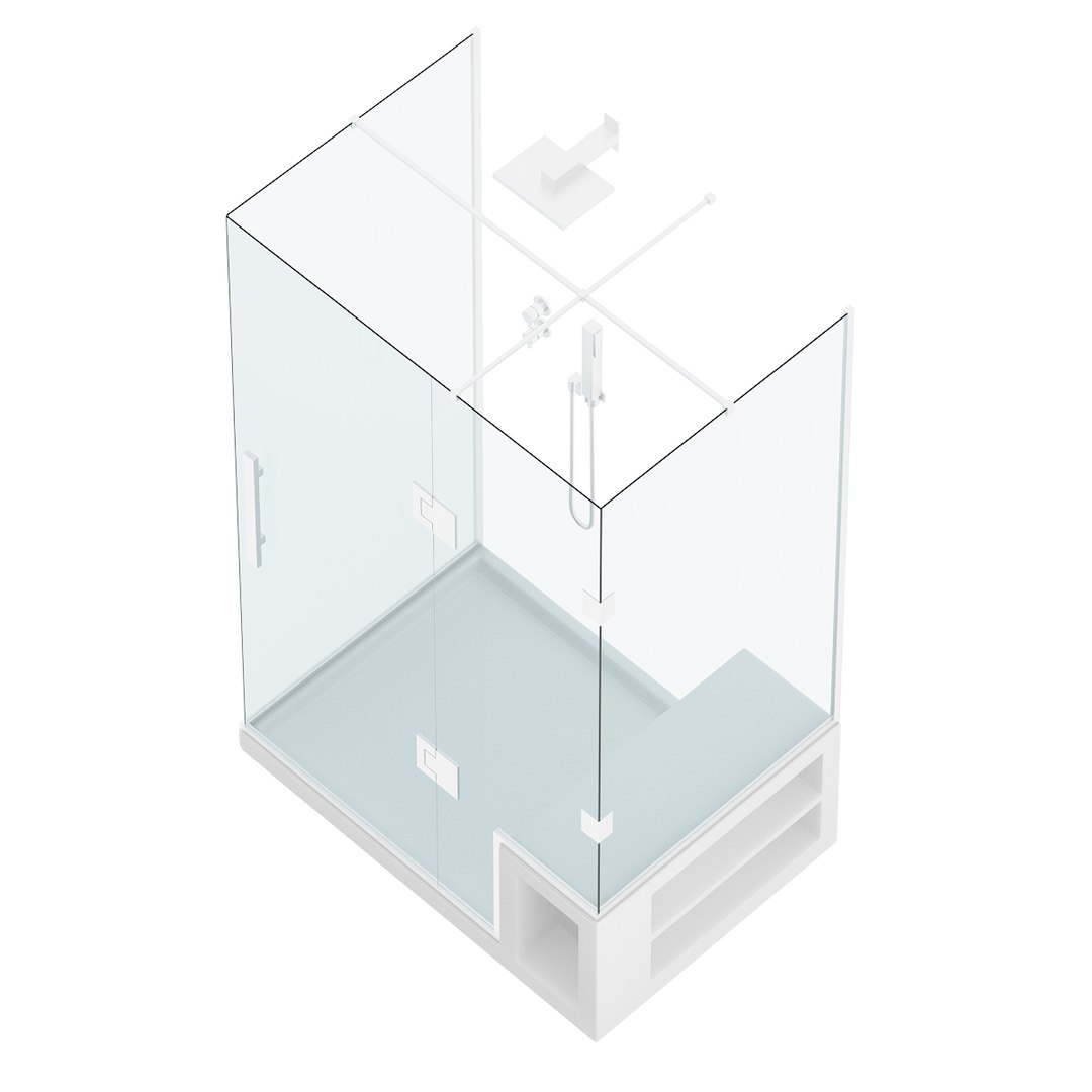 Rectangular shower 3D model - TurboSquid 1198416