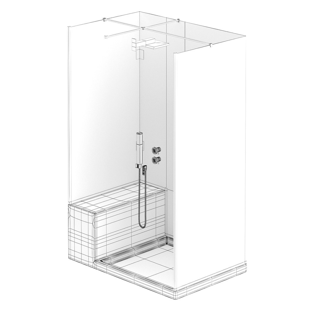 Rectangular shower 3D model - TurboSquid 1198416