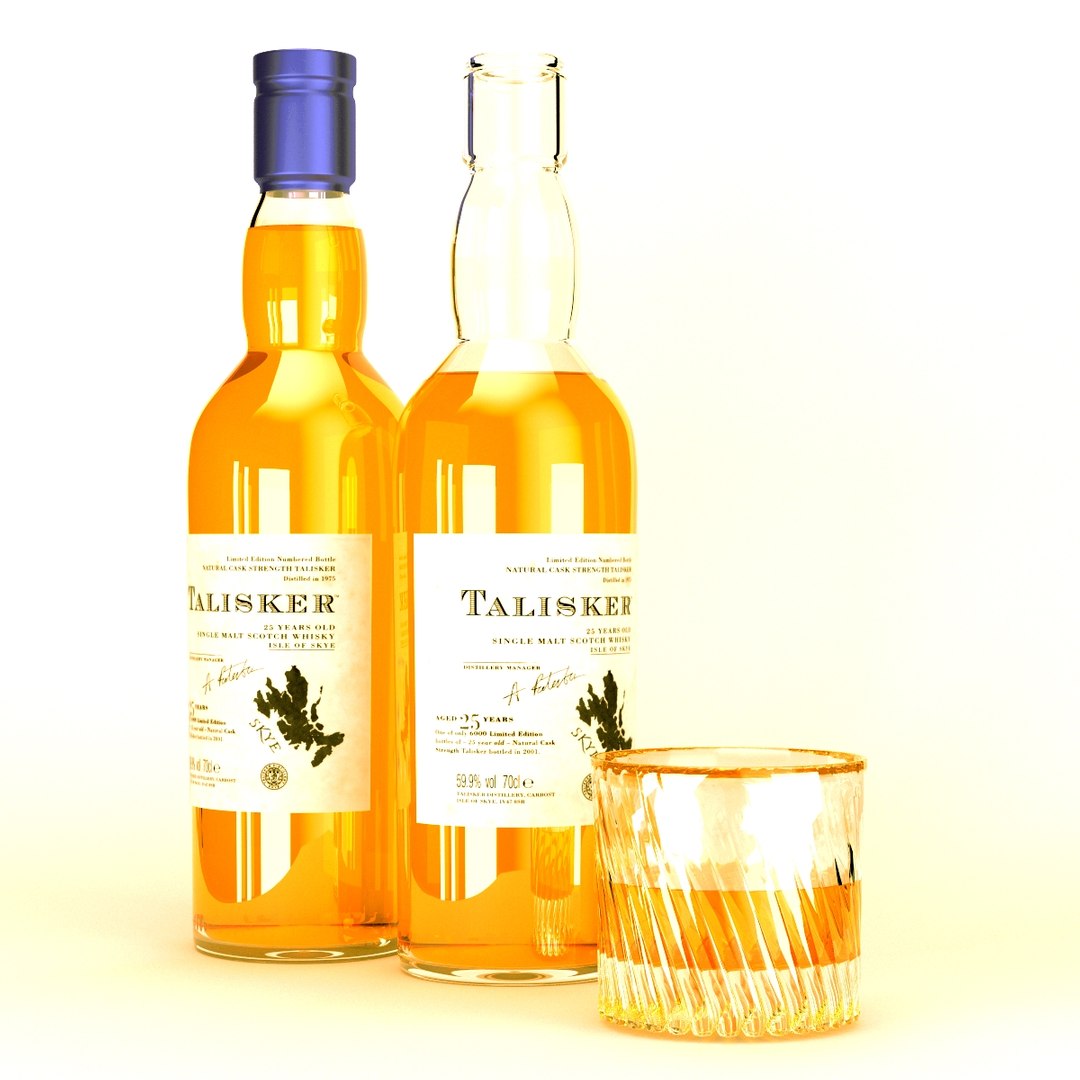3d model talisker whiskey bottle