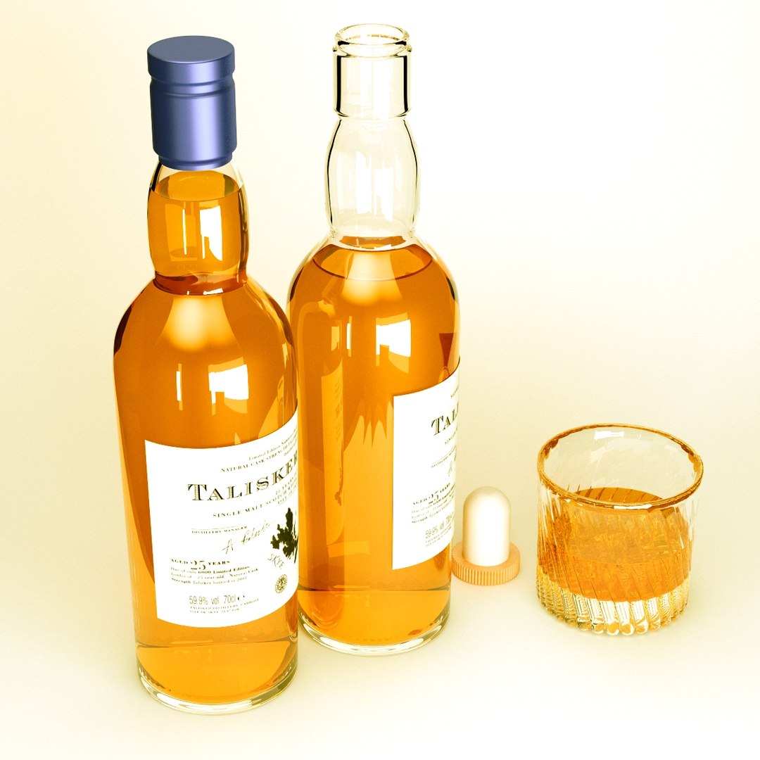 3d model talisker whiskey bottle
