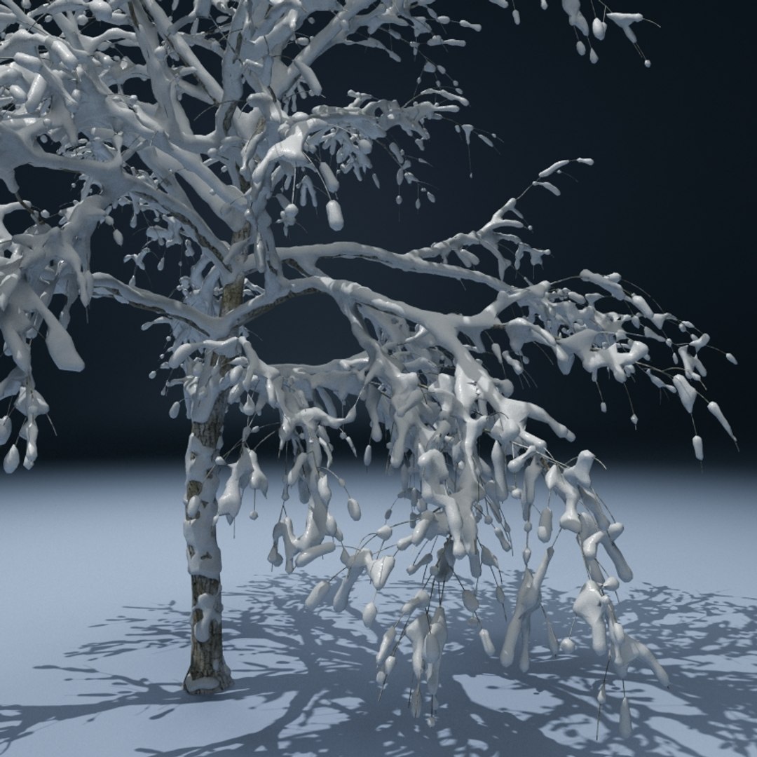 3d model winter tree v1
