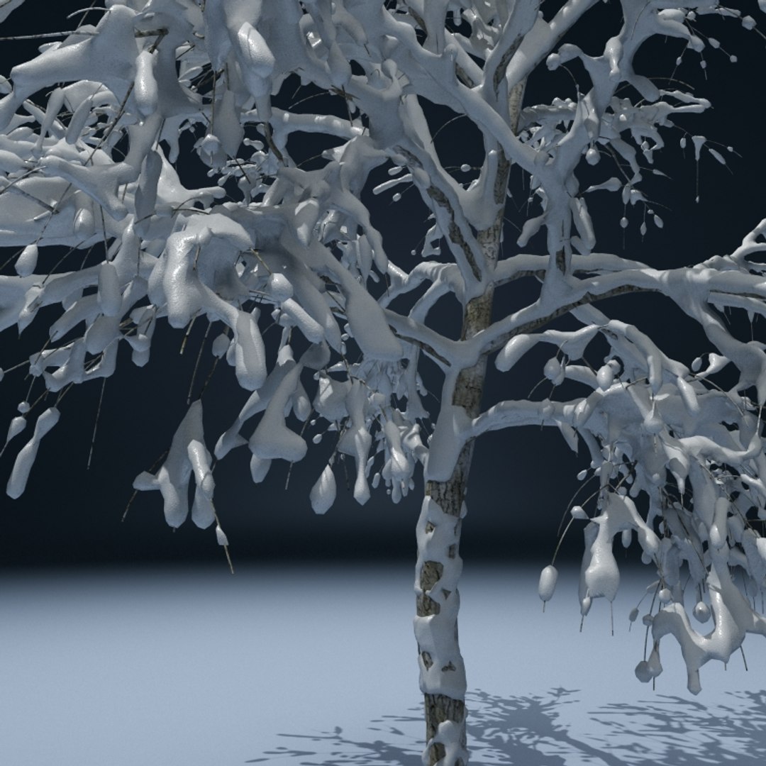 3d model winter tree v1