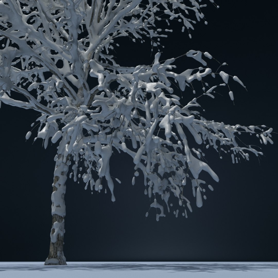 3d model winter tree v1