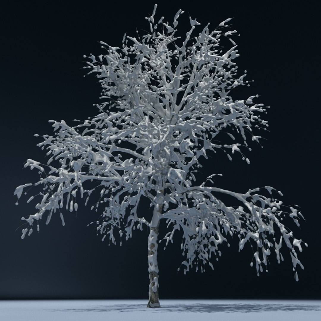 3d model winter tree v1