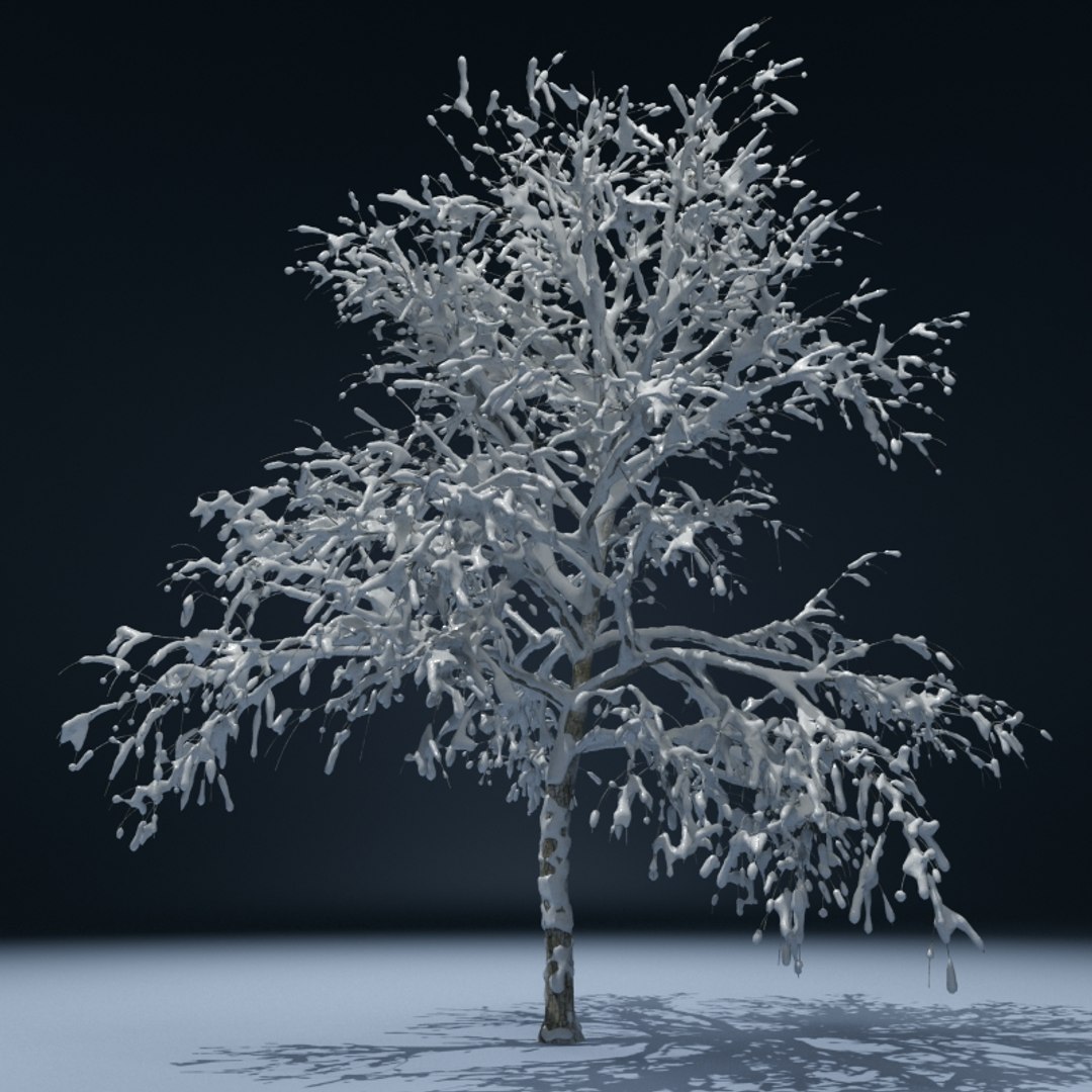 3d model winter tree v1