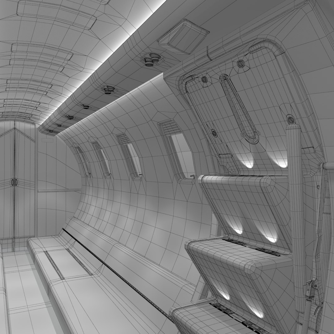 Obj Realistic Interior Frame Cessna Citation