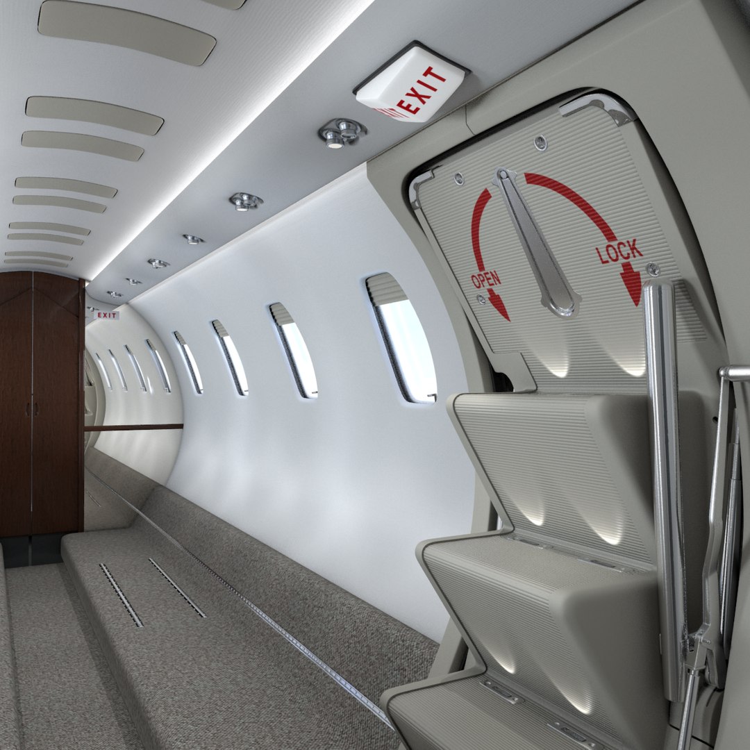 Obj Realistic Interior Frame Cessna Citation