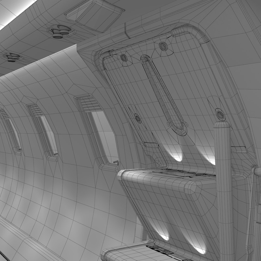 Obj Realistic Interior Frame Cessna Citation