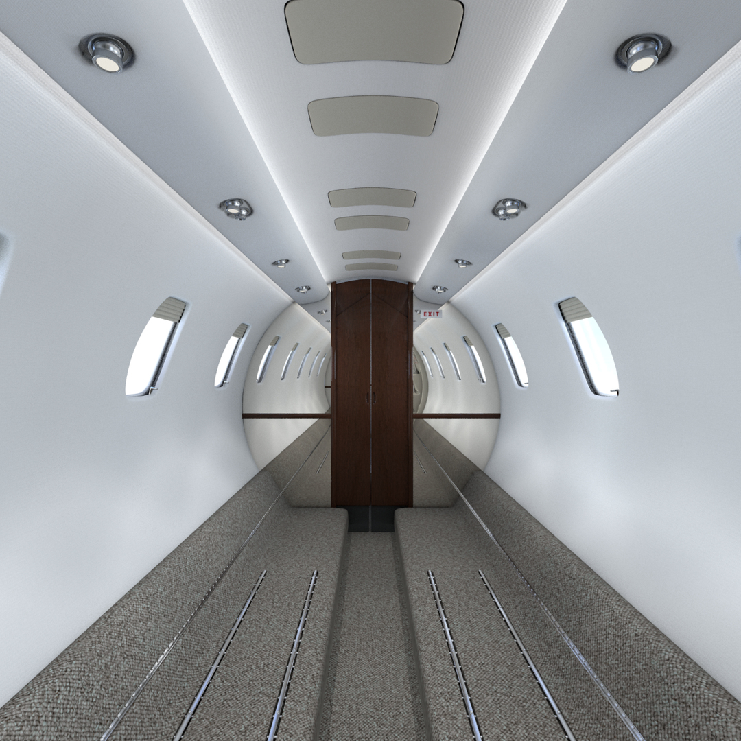 Obj Realistic Interior Frame Cessna Citation