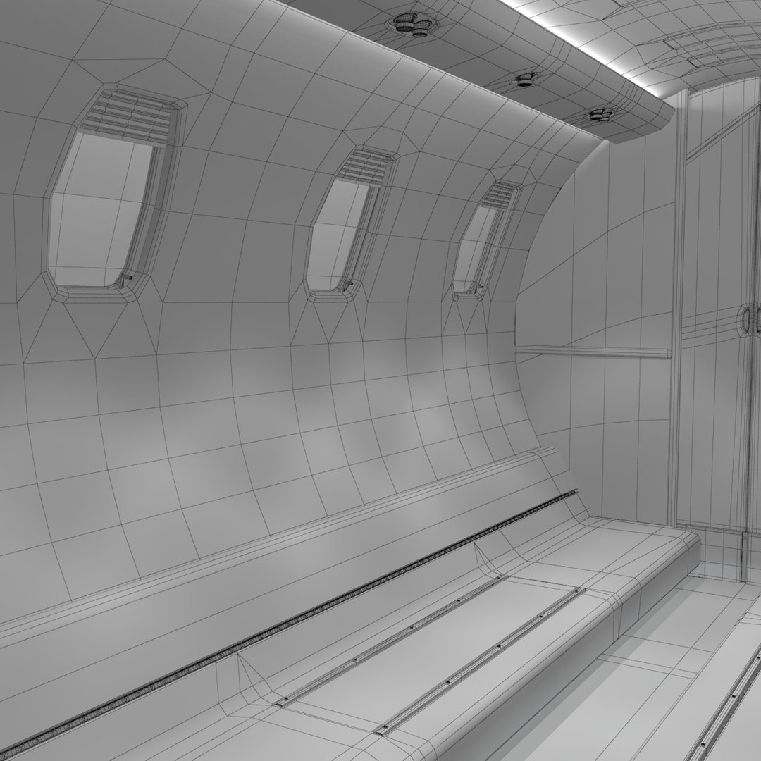 Obj Realistic Interior Frame Cessna Citation