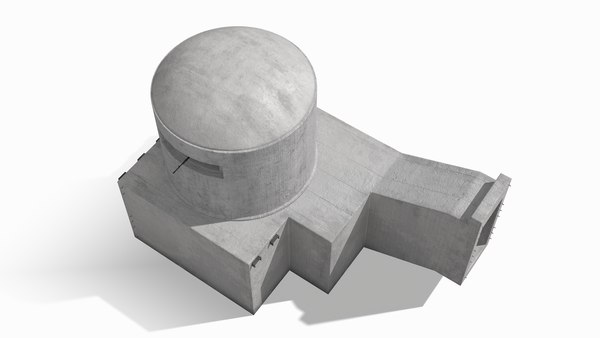 modelo 3d Búnker de torreta de hormigón con ametralladora pesada ...