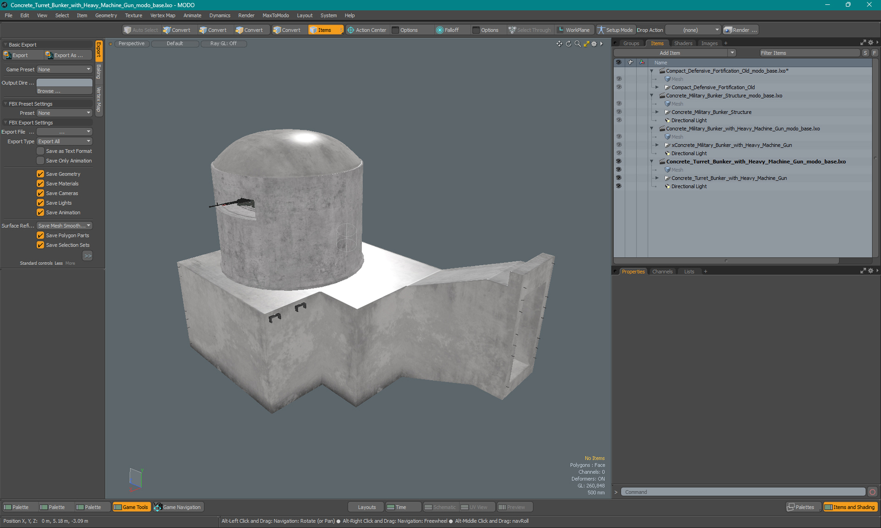 modelo 3d Búnker de torreta de hormigón con ametralladora pesada ...