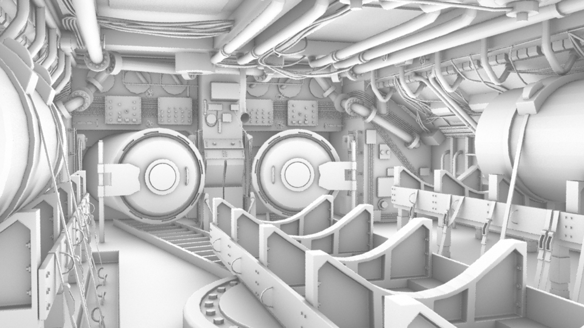 3d Submarine Interior Model
