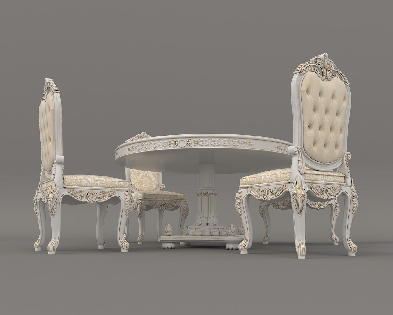 3D model European Style Dining Table and Chairs 12 - TurboSquid 1947135