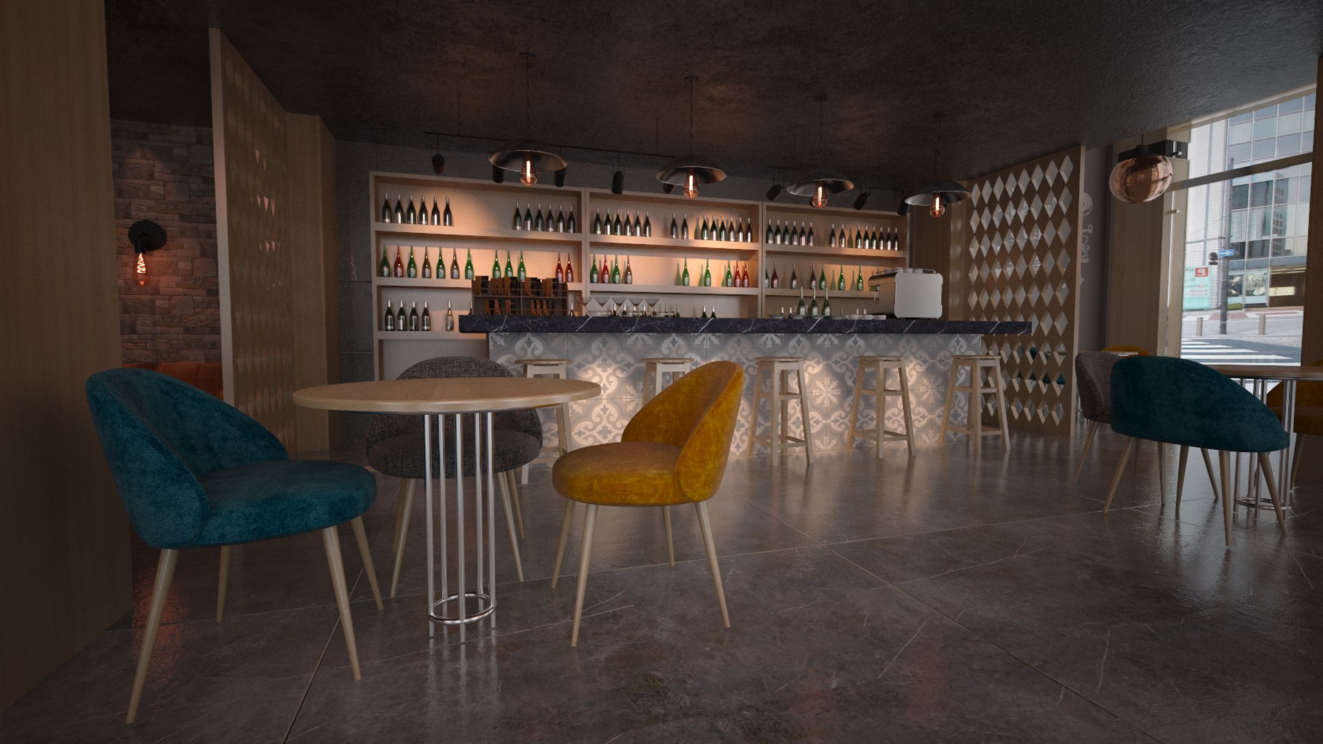 Bar Scene Model - TurboSquid 1625608