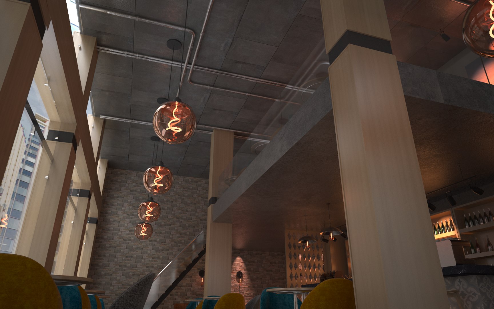 Bar Scene Model - TurboSquid 1625608