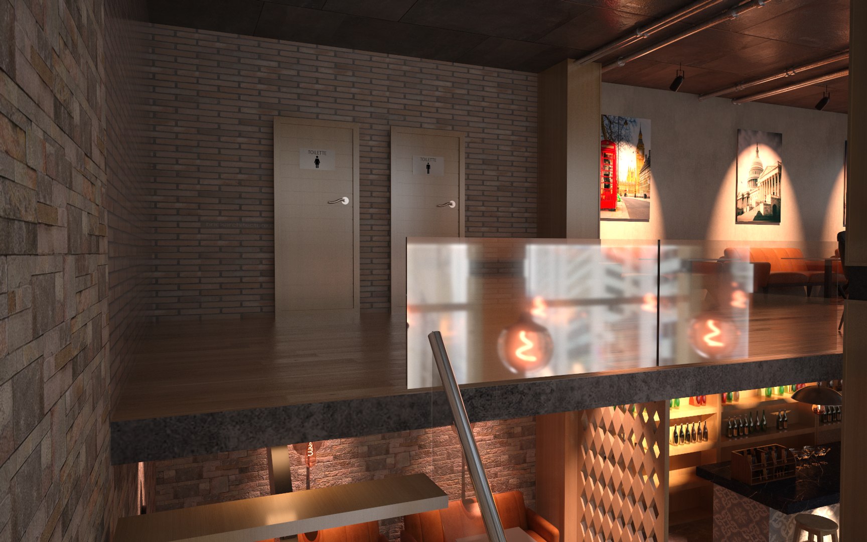 Bar Scene Model - TurboSquid 1625608