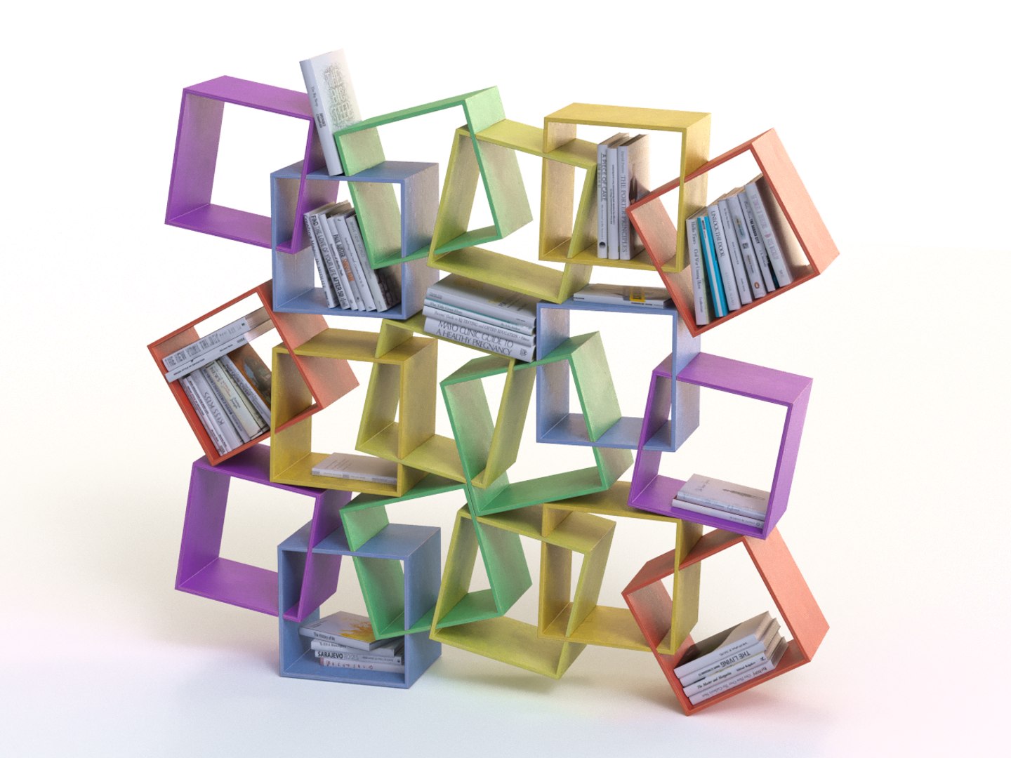 3d Model Book Shelf
