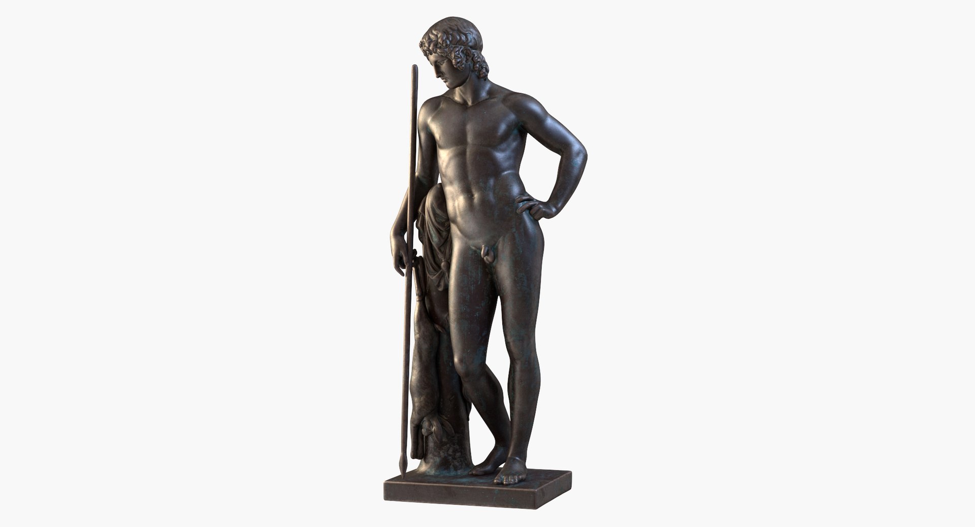 3D Adonis with Rabbit Bronze Outdoor - TurboSquid 1848828