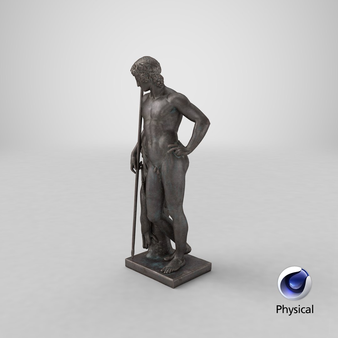 3D Adonis with Rabbit Bronze Outdoor - TurboSquid 1848828
