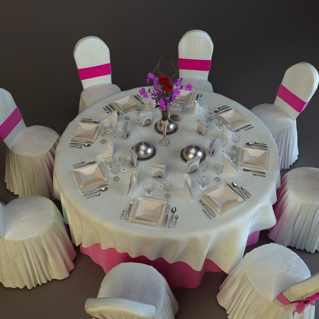 ballrooms wedding table 3d model