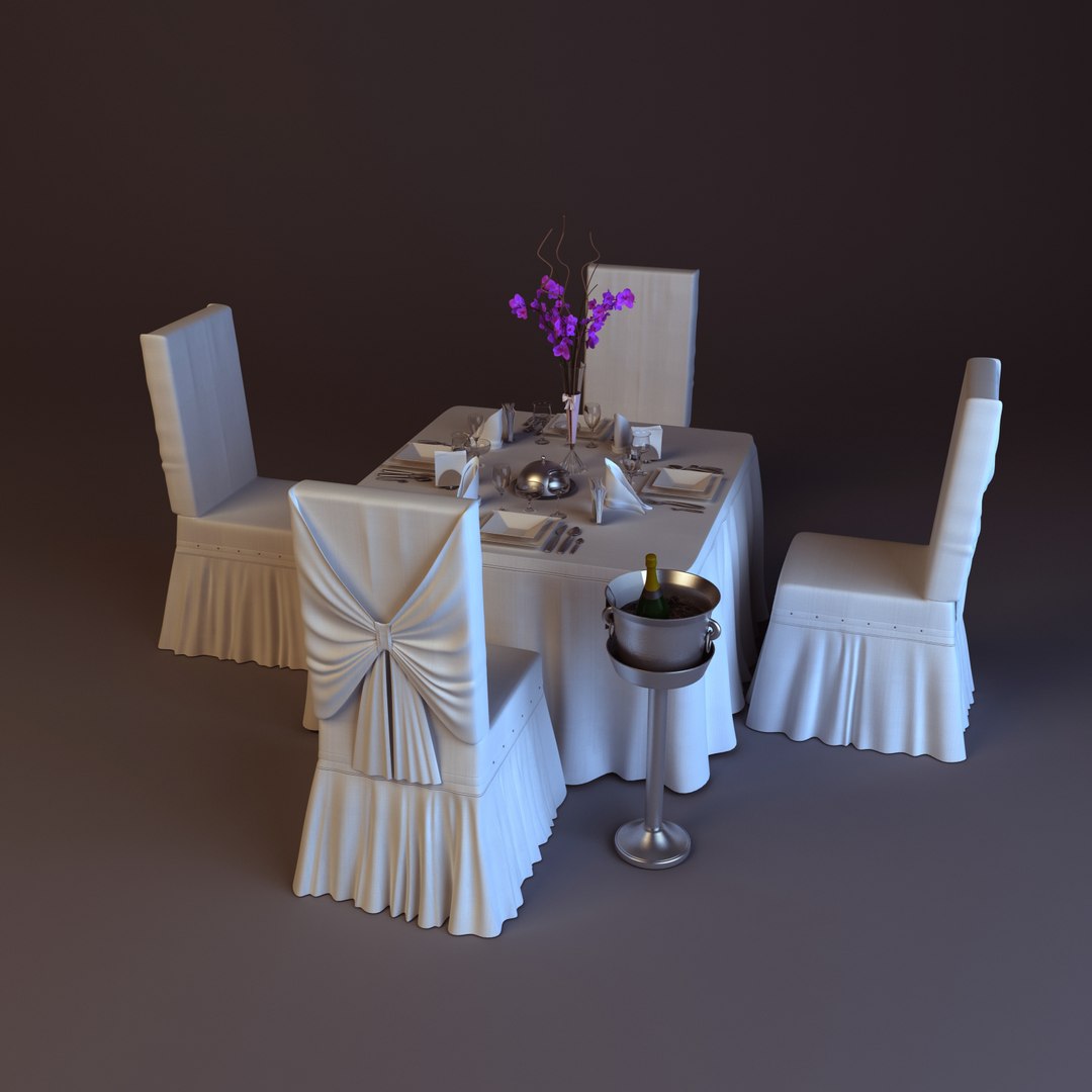 ballrooms wedding table 3d model