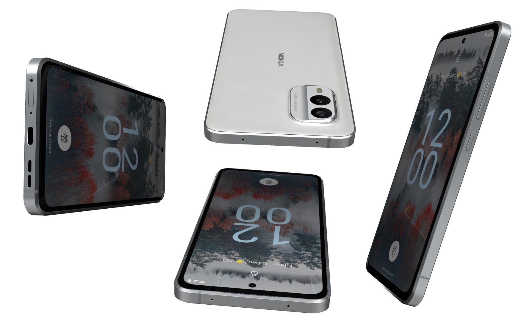 Nokia X30 Ice White 3D - TurboSquid 1965431