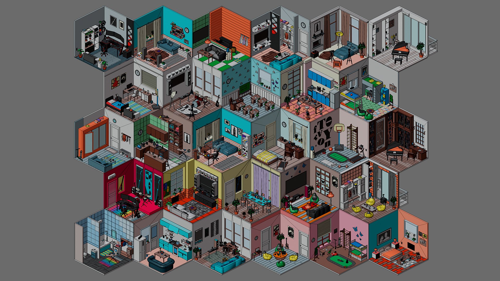 3D low poly interior 1Low poly 28 room - TurboSquid 1893121