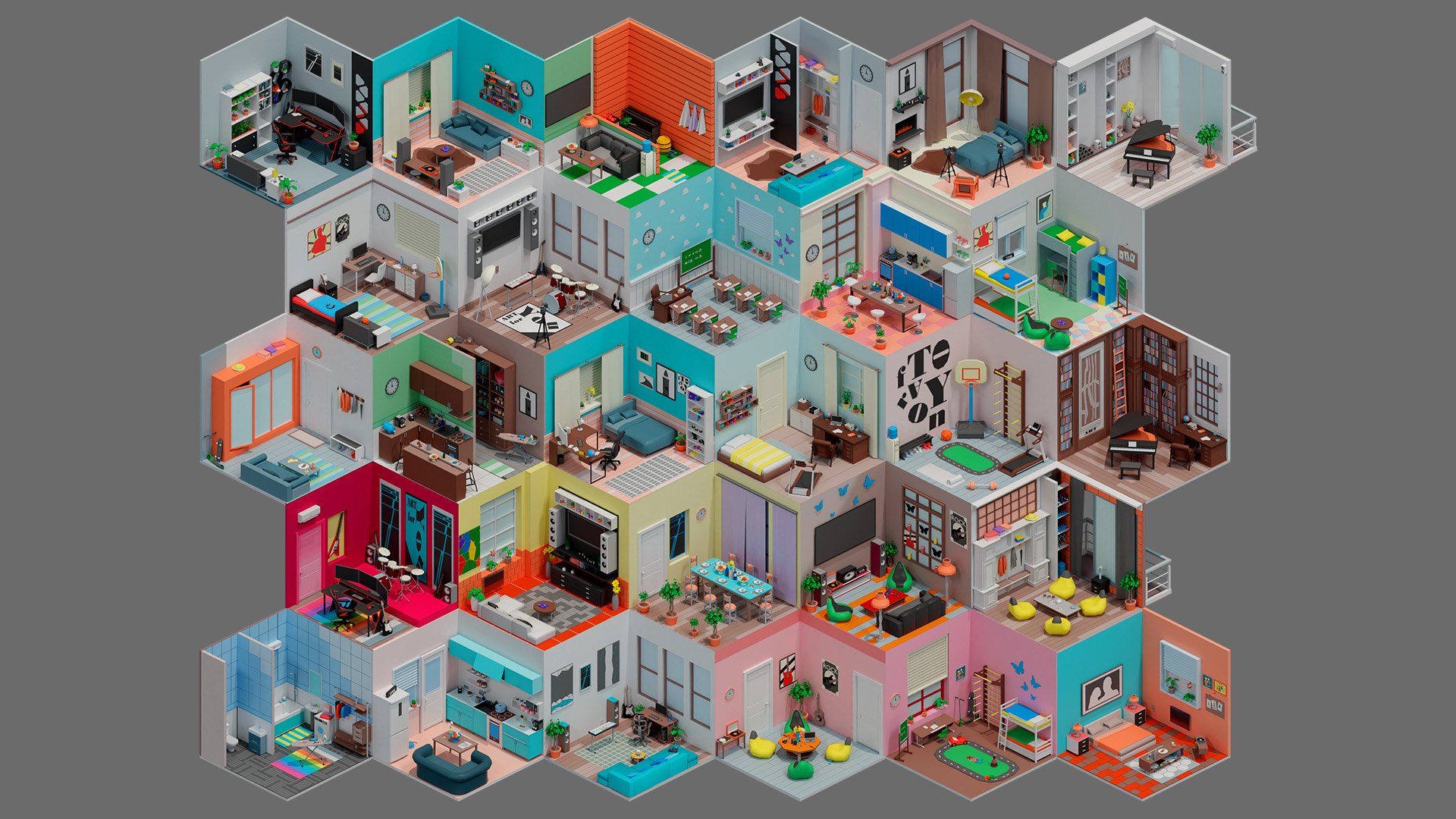 3D low poly interior 1Low poly 28 room - TurboSquid 1893121