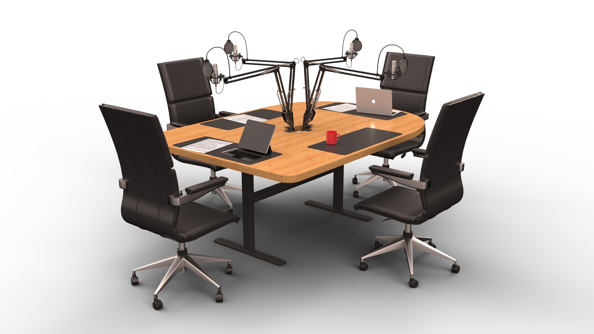 3D Podcast Desk - TurboSquid 2117893