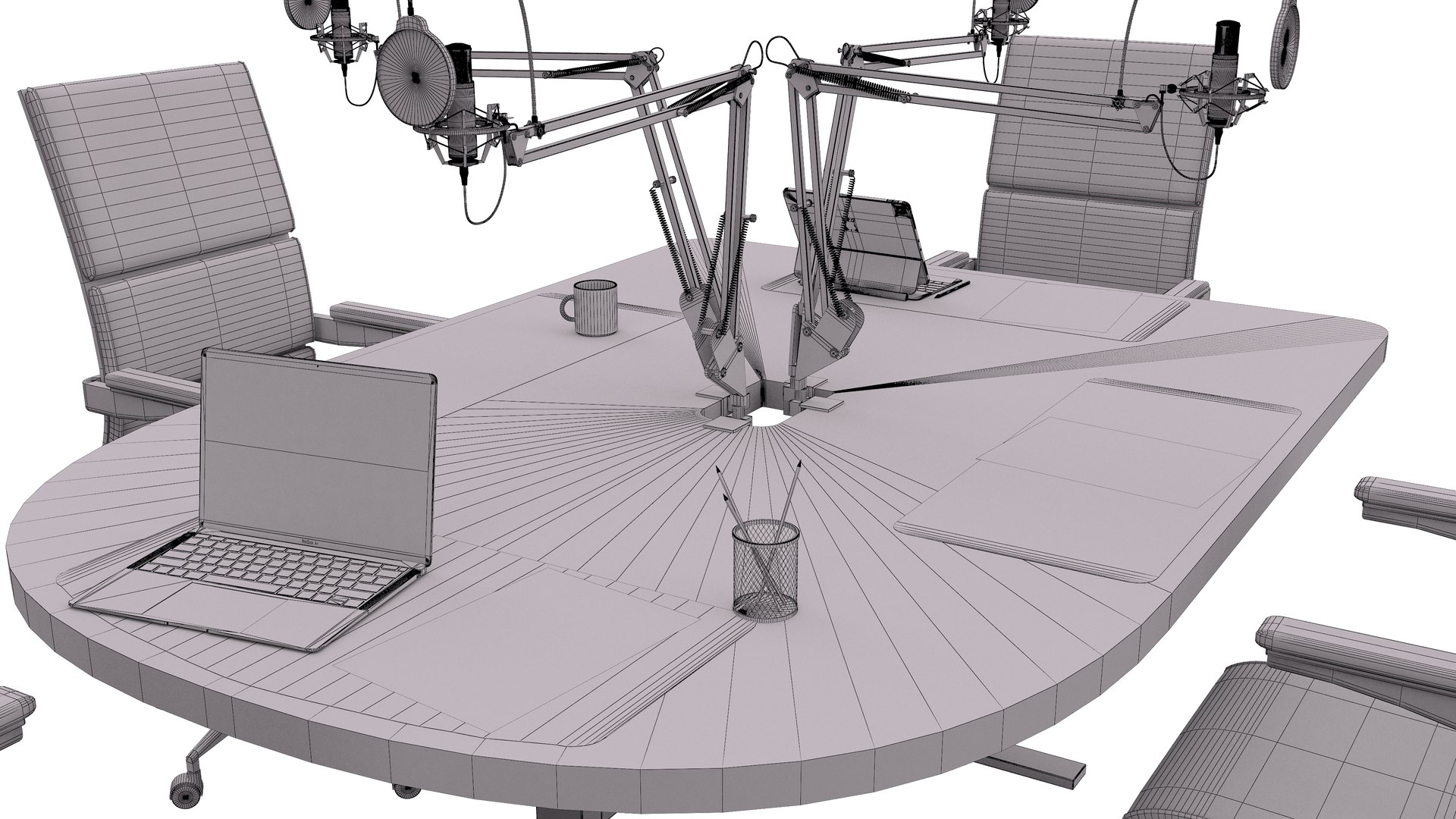 3D Podcast Desk - TurboSquid 2117893