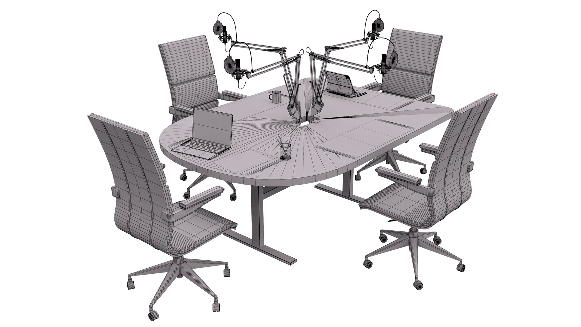 3D Podcast Desk - TurboSquid 2117893