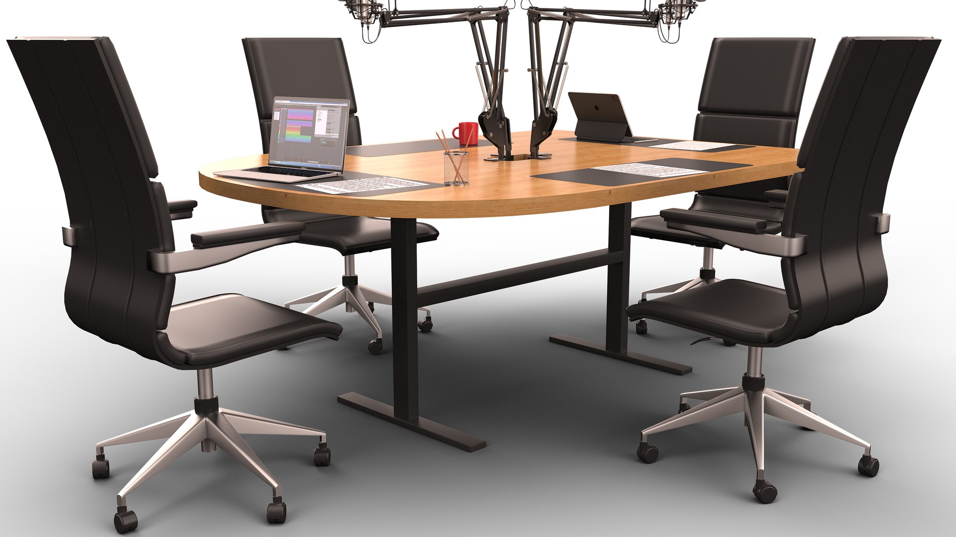 3D Podcast Desk - TurboSquid 2117893