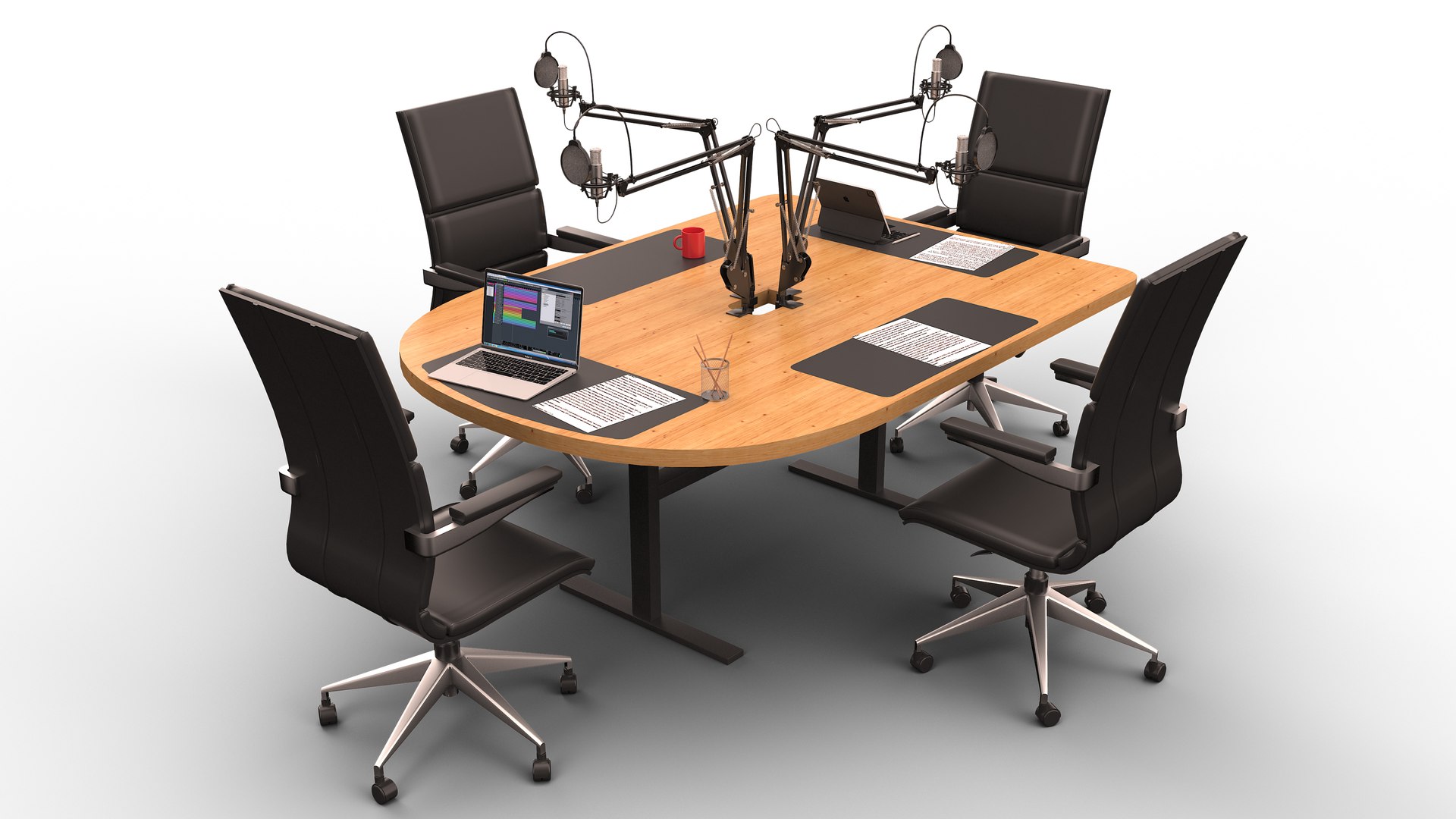 3D Podcast Desk - TurboSquid 2117893