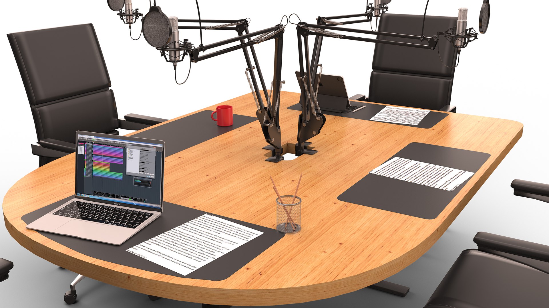 3D Podcast Desk - TurboSquid 2117893