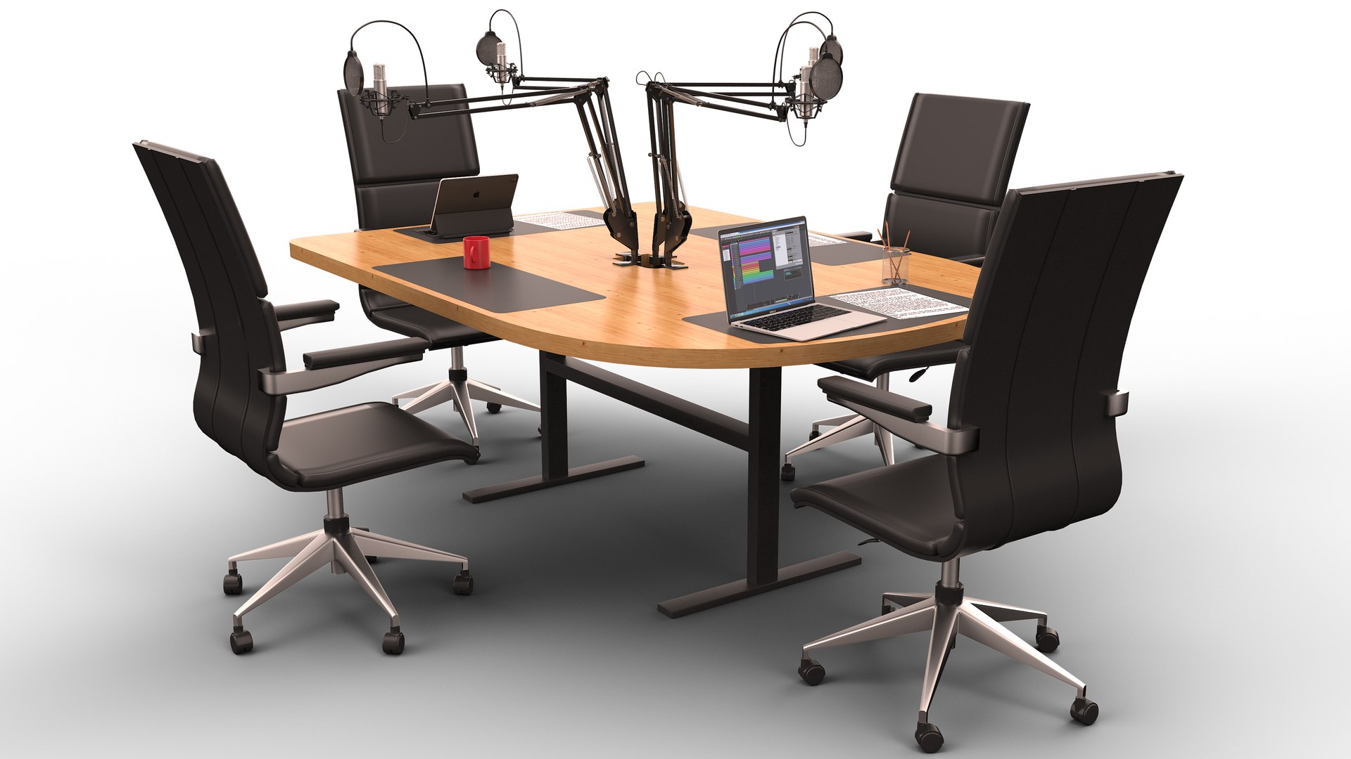3D Podcast Desk - TurboSquid 2117893