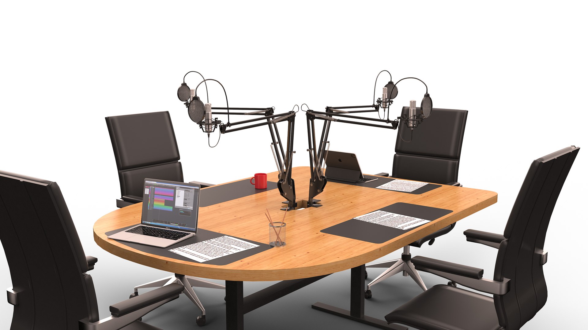 3D Podcast Desk - TurboSquid 2117893