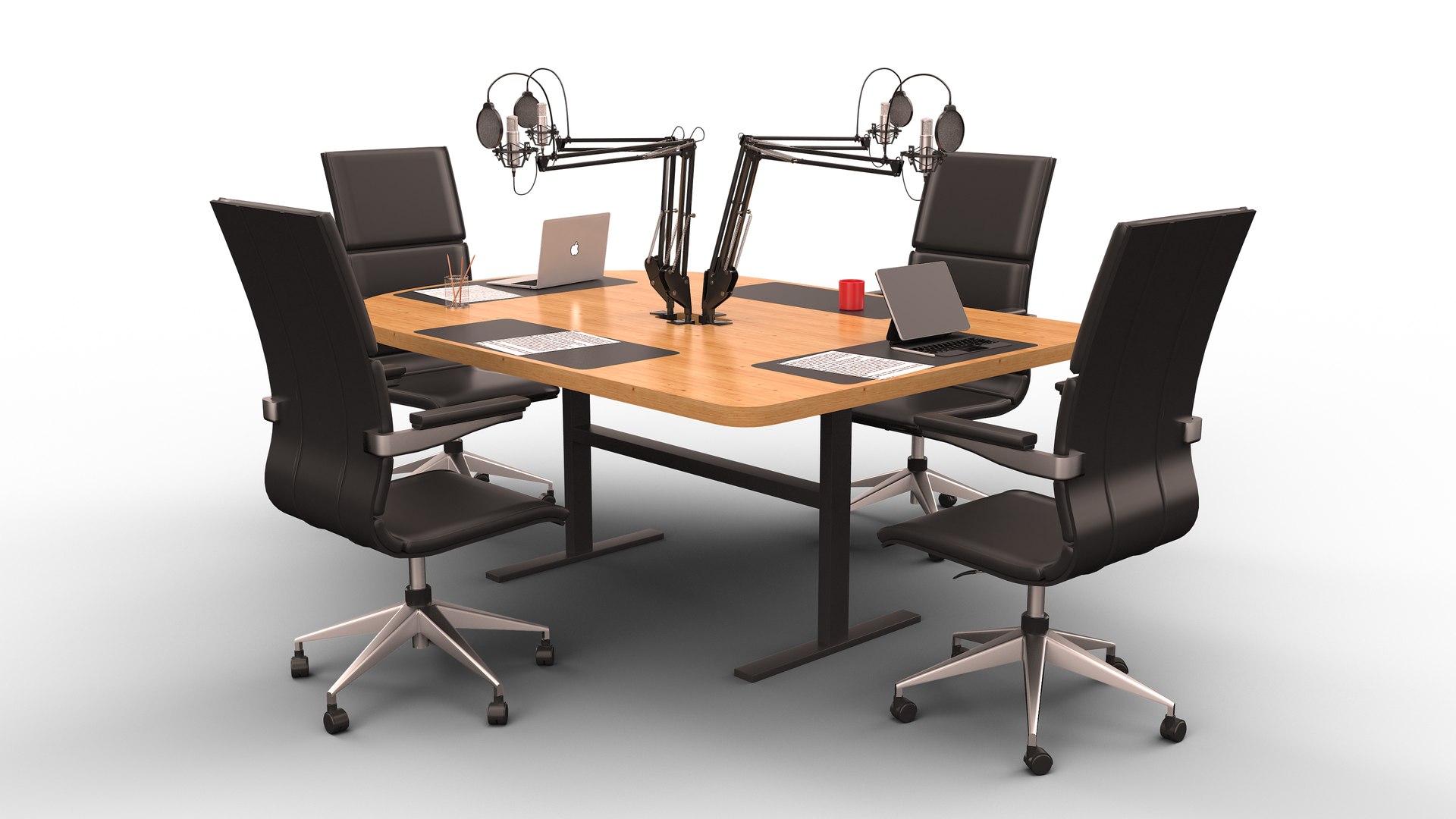 3D Podcast Desk - TurboSquid 2117893