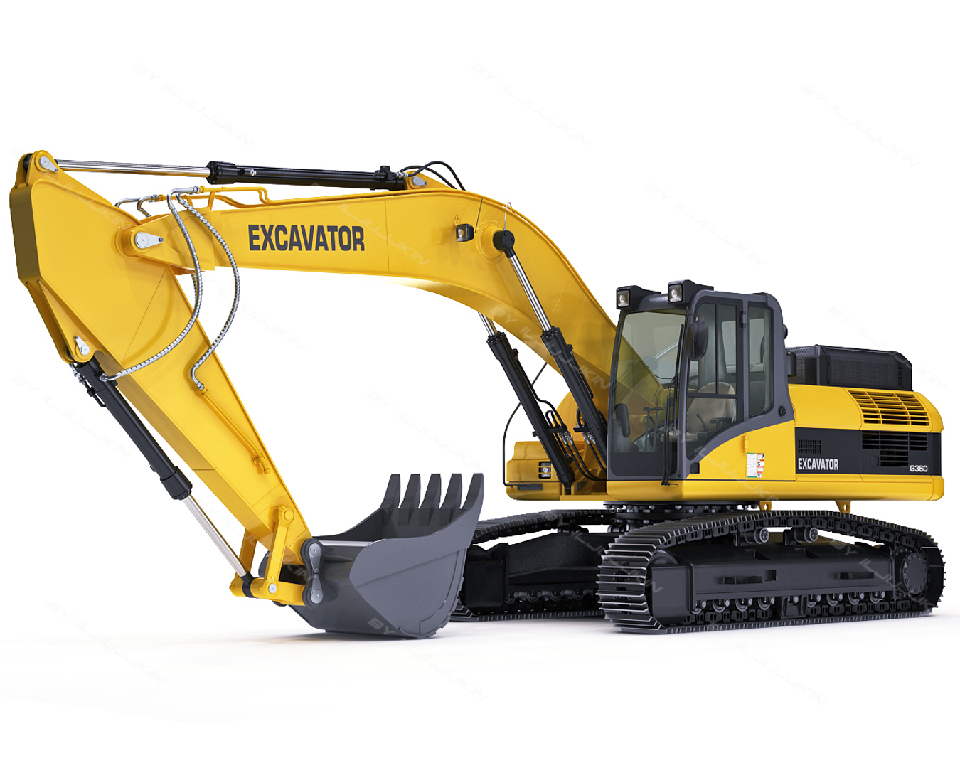 heavy vehicle excavator big 3d model