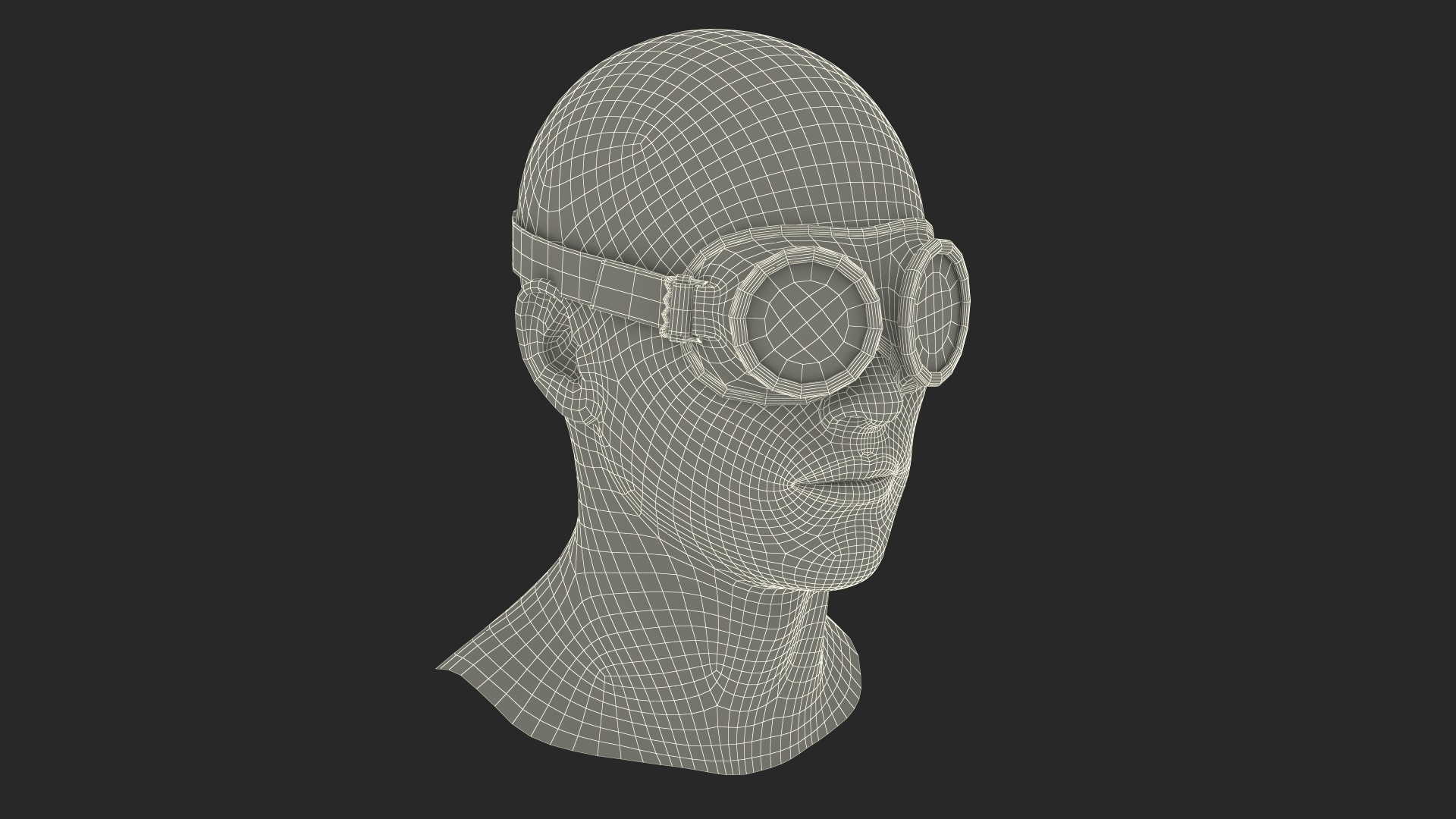 3D Protection Goggles Green On Mannequin Head Model - TurboSquid 2212206