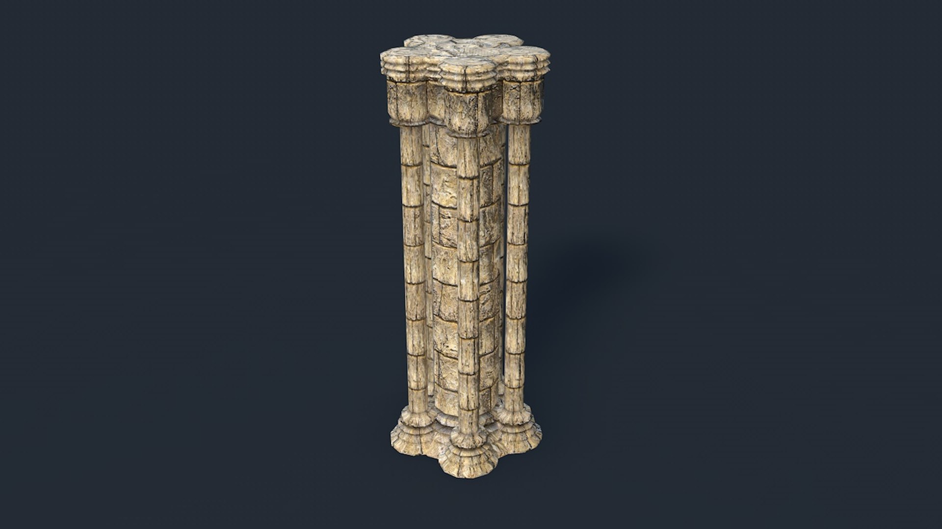 3D Gothic Stone Column - TurboSquid 1593536