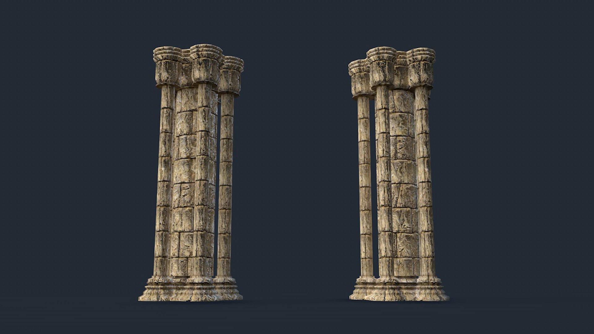 3D Gothic Stone Column - TurboSquid 1593536