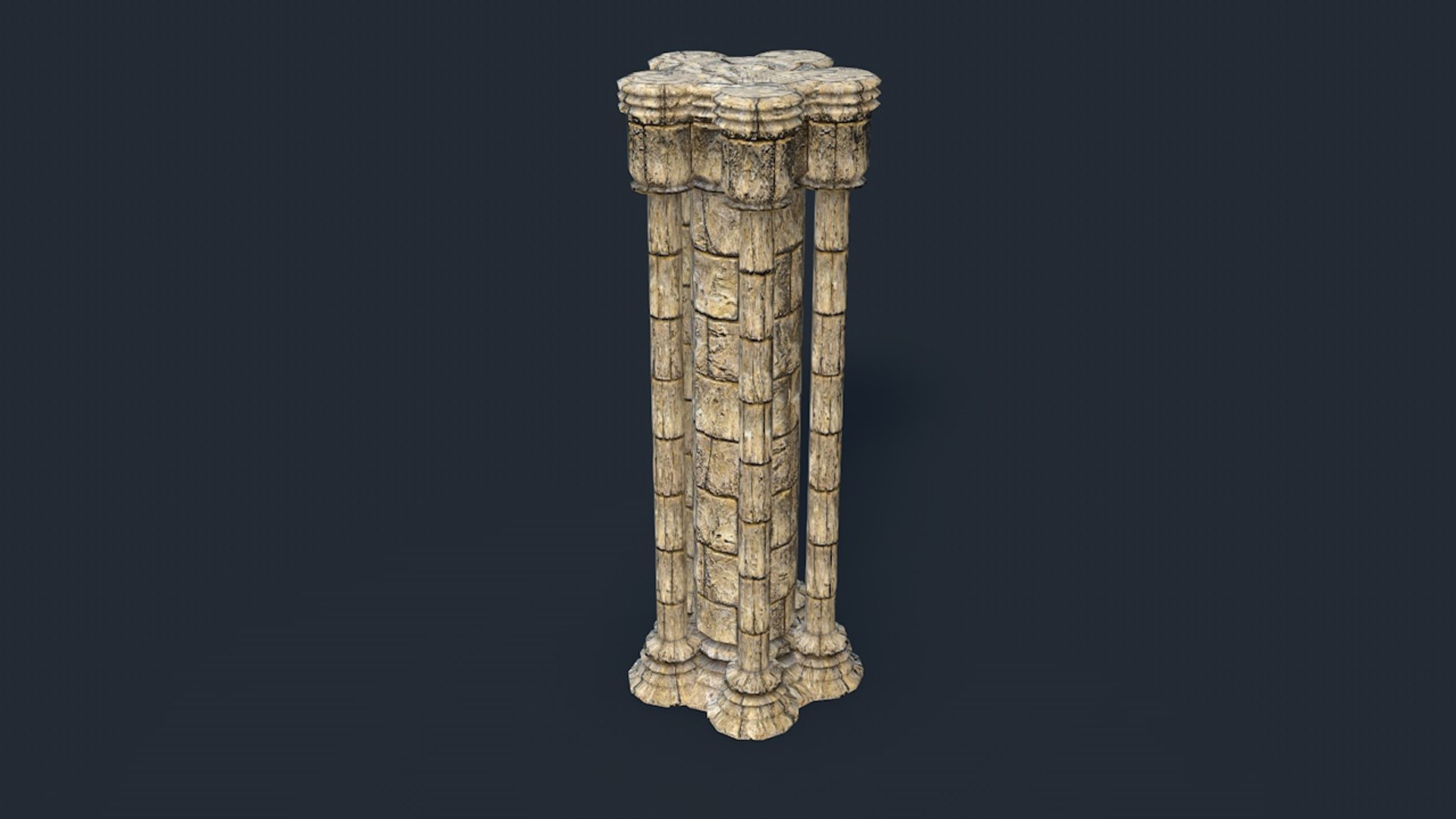 3D Gothic Stone Column - TurboSquid 1593536