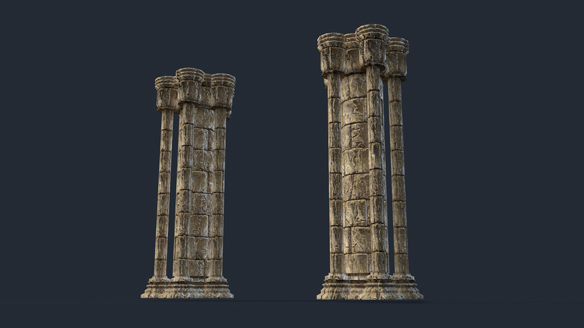 3D Gothic Stone Column - TurboSquid 1593536