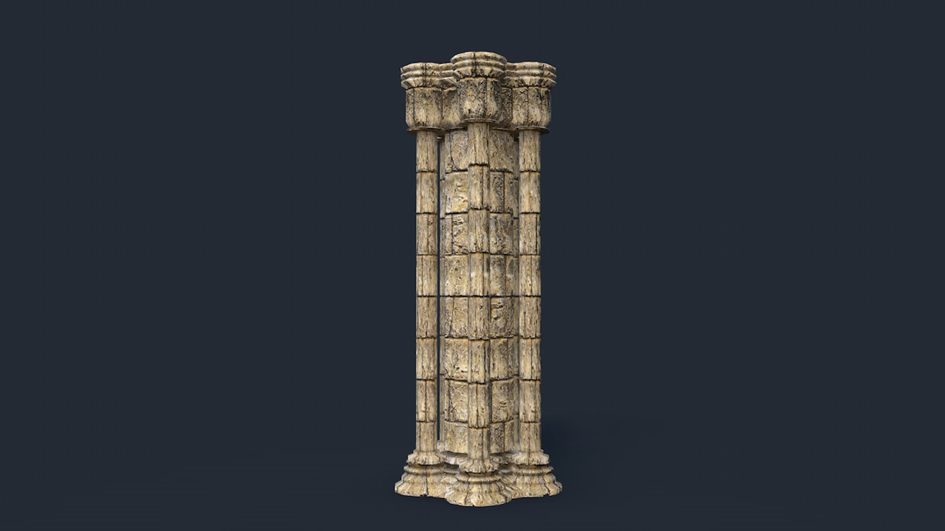 3D Gothic Stone Column - TurboSquid 1593536