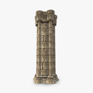 3d Model Ancient Stone Column