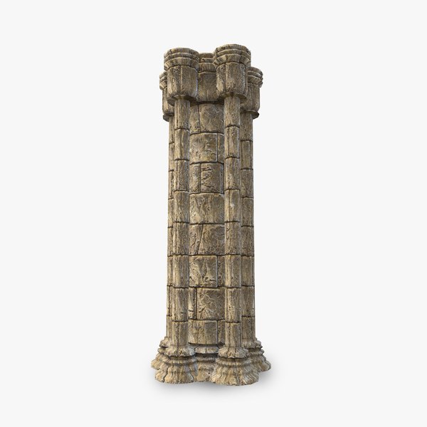 3d model ancient stone column