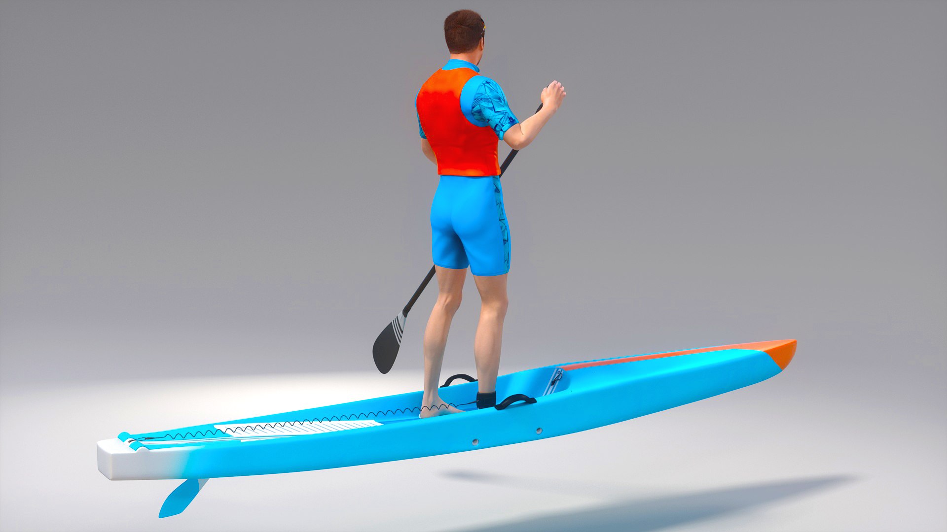 3D Male Sup Racer Animated HQ Standard License Model - TurboSquid 2512331